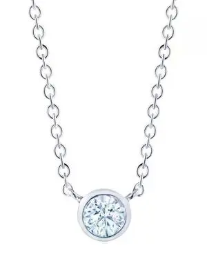 Kwiat 18k White Gold Diamond Solitaire Necklace - Silver