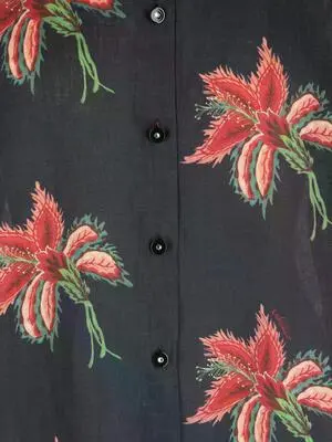 Valentino Garavani Floral Print Linen Shirt