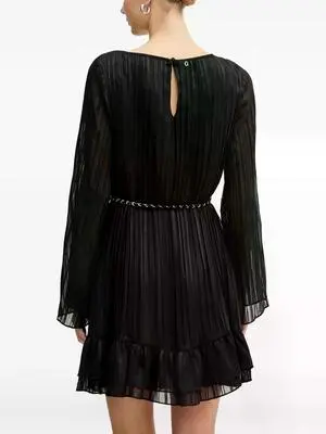 Guess Pleated Mini Dress With Chain Belt