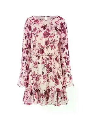 Guess Pleated Mini Dress With Chain Belt