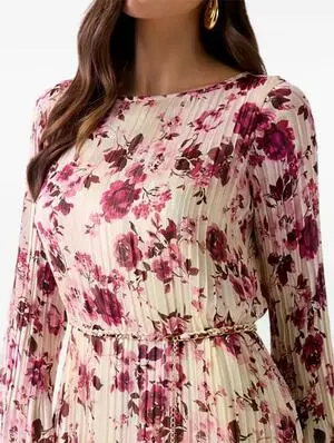Guess Pleated Mini Dress With Chain Belt