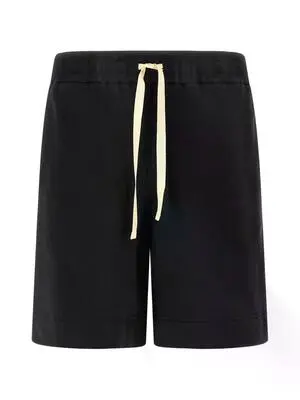 JIL SANDER Logo Cotton Bermuda Shorts - Black