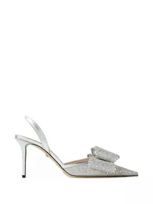 Mach & Mach Embellished Slingback Pumps - Silver
