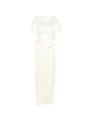 Bondi Born Sleeveless Boat Neck Maxi Dress With Pearl Tie Detail - Neutrals