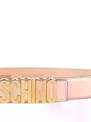 Moschino Logo Detailed Belt - Neutrals