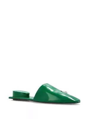Tory Burch Pierced Leather Mules - Green