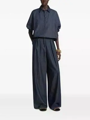 Dries Van Noten Pleated Wide-leg Jeans