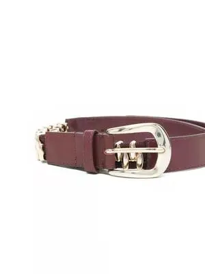 Sandro Leather Belt With Metal Buckle