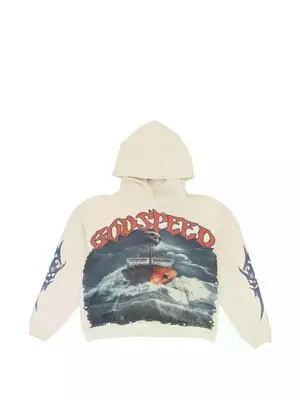 GODSPEED Graphic Print Hoodie - Neutrals