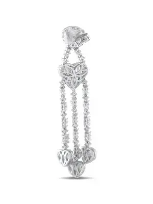 LB EXCLUSIVE 18k White Gold Diamond Heart Drop Earrings