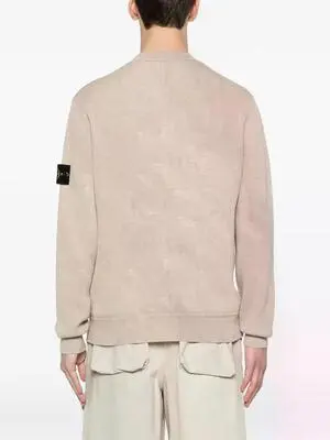 Stone Island Logo Patch Crew Neck Sweater - Neutrals
