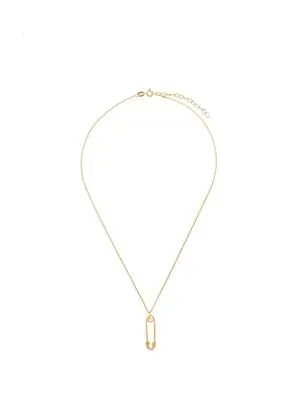 TRUE ROCKS Tone Safety Pin Pendant Necklace - Gold