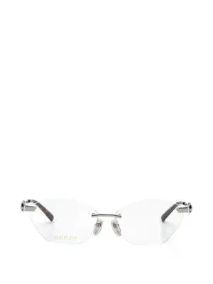 Gucci Horsebit Rimless Octagon Glasses - Silver