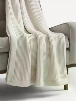Brunello Cucinelli Cashmere Half English Rib Knit Throw