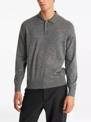 Pringle Of Scotland Polo-collar Merino Wool Jumper - Grey