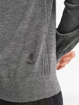 Pringle Of Scotland Polo-collar Merino Wool Jumper - Grey