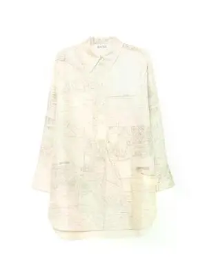 RÓHE Map Print Shirt - Neutrals