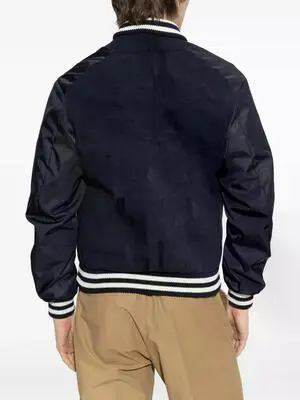 Moncler Knitted Bomber Jacket With Striped Trim