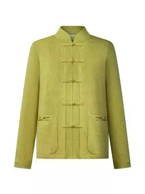 Shanghai Tang Knot Button Pocket Cardigan - Yellow