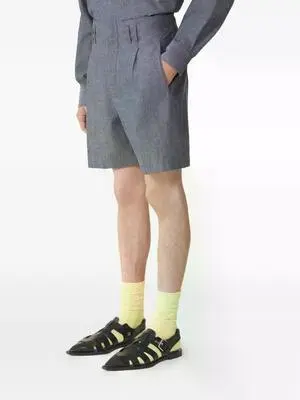 LANVIN Pleated Cotton Shorts