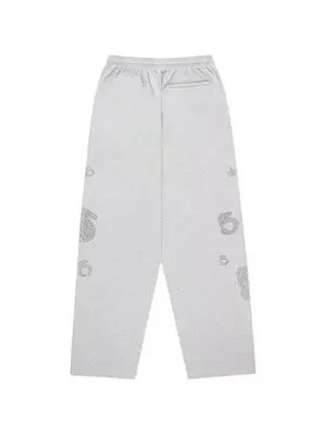SP5DER Rhinestone Wide-leg Track Pants - Grey