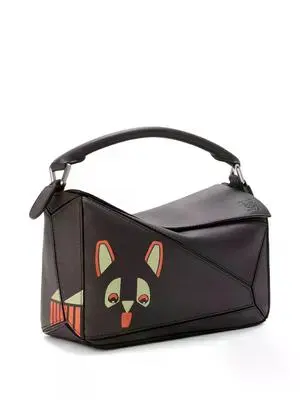 Loewe Small Puzzle Futurism Cat Tote Bag - Brown
