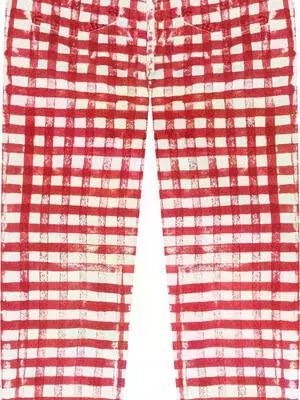 DENIM TEARS Plaid Trousers - Red