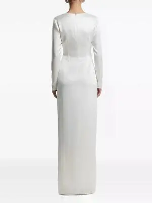 FRAMBOISE Twisted V-neck Maxi Dress - White