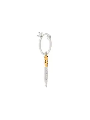 TRUE ROCKS Knife Drop Huggie Earring - Silver