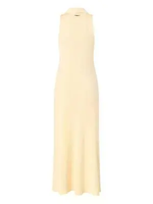 Pinko Ribbed Neck-tie Midi Dress