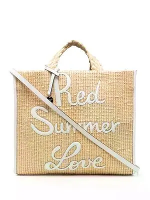 Red Valentino Summer Love Straw Tote Bag