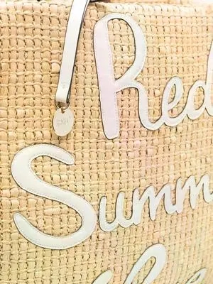 Red Valentino Summer Love Straw Tote Bag