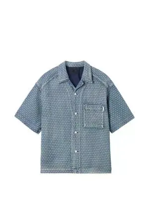 FIVE CM Textured Boxy Shirt - Blue