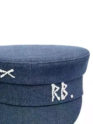Ruslan Baginskiy Denim Cap With Crystal Embellishment - Blue