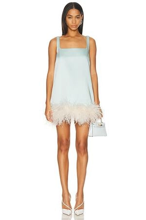 Retrofete Ragna Feather-trimmed Mini Dress - Seychelles