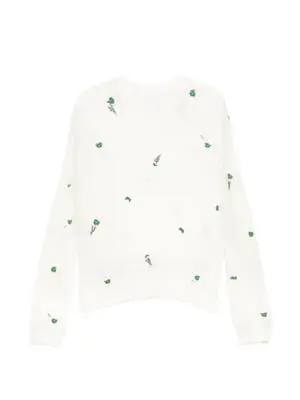JNBY Long Sleeve V-neck Top With Floral Motif