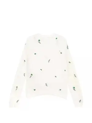 JNBY Long Sleeve V-neck Top With Floral Motif