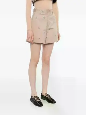 JNBY Floral Embroidered Beige Shorts