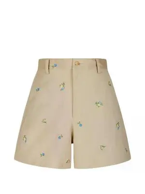 JNBY JNBY Floral Embroidered Beige Shorts Neutrals