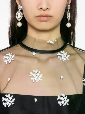 MACGRAW Dorothea Floral Embroidered Sheer Top