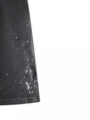 Philipp Plein Paint Splatter Denim Shorts
