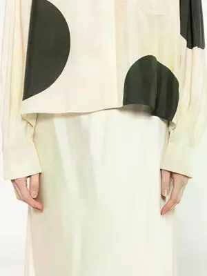 LESS Satin Maxi Skirt With Side Slit
