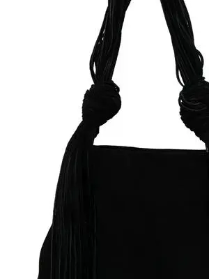 JNBY Fringed Shoulder Bag With Knotted Top Handle