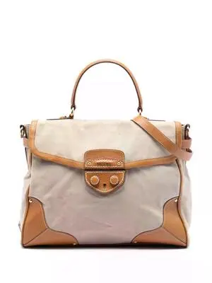 Prada Cinghiale Trimmed Canapa Top Handle Bag - Brown