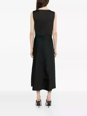LESS Origami Midi Dress With Ribbon Detail