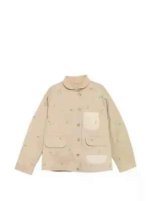 JNBY Floral Embroidered Long Sleeve Jacket - Neutrals