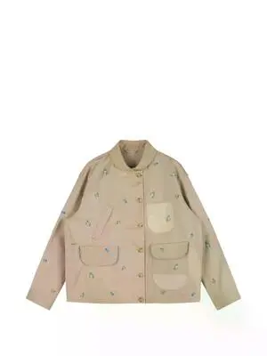 JNBY Floral Embroidered Long Sleeve Jacket - Neutrals