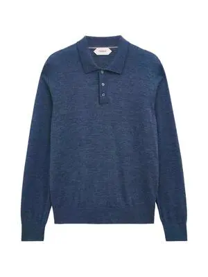 Pringle Of Scotland Polo-collar Extra Fine Sweater - Blue