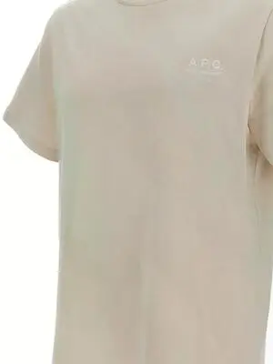 A.p.c. Crew Neck T-shirt With Logo Print - Neutrals