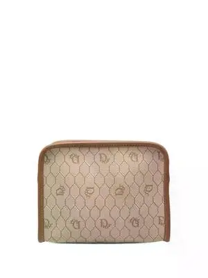 Dior 20th Century Honeycomb Coated Canvas Pouch - Brown
